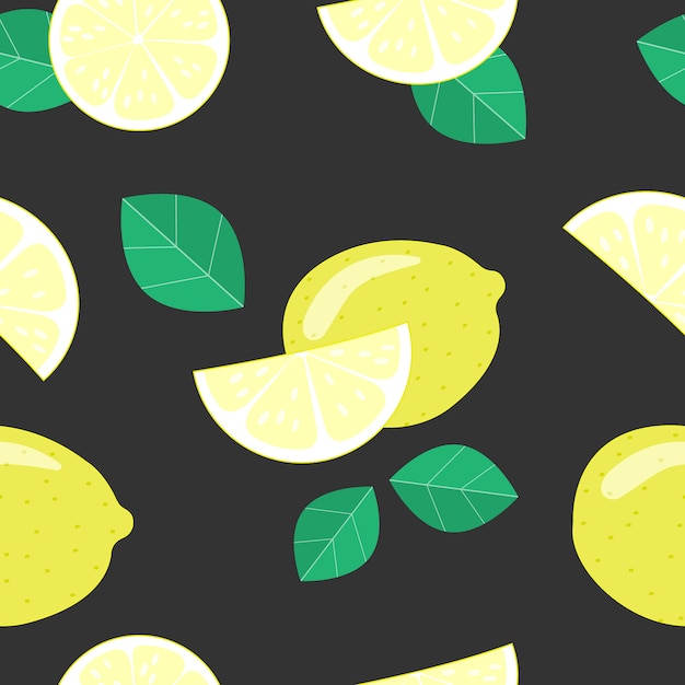 Vibrant Lemon Motif on a Chic Black Background | Jiffy Designs