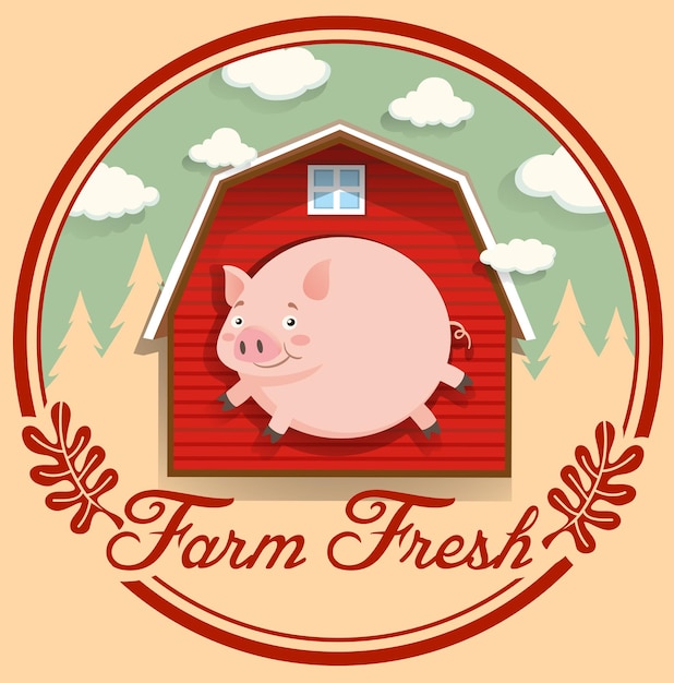 Charming Pig in a Cozy Farmhouse Emblem | Jiffy Designs