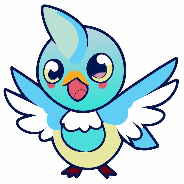 Adorable Animated Blue Bird with Expressive Eyes | Jiffy Designs