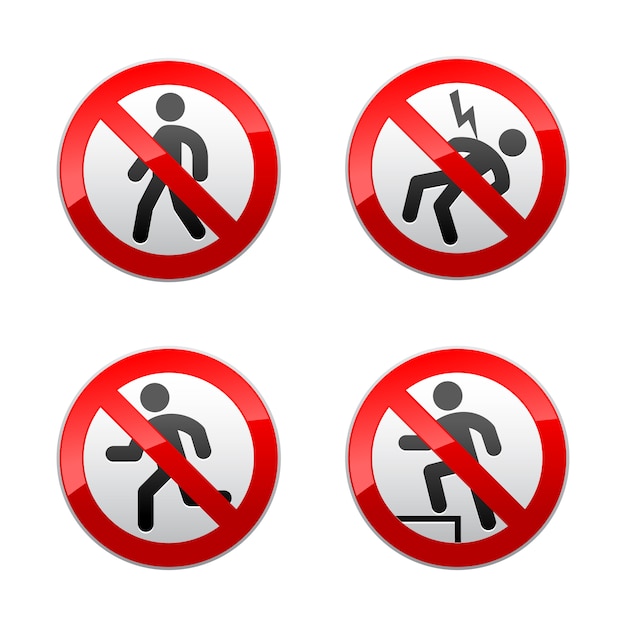 Prohibition Signs Depicting Restricted Human Activities | Jiffy Designs