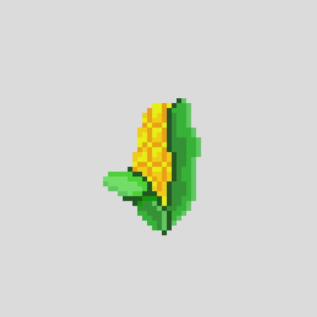 Vibrant Pixel Art Corn Cob with Leaves | Jiffy Designs