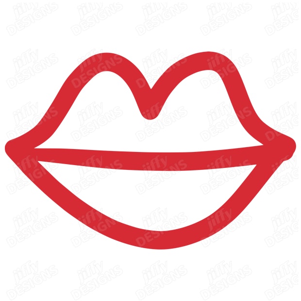 Vibrant Red Lips Outlined in a Sleek and Minimalist Style | Jiffy Designs