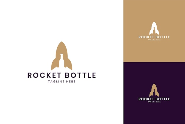 Sleek Rocket Bottle Logo with Minimalist Design | Jiffy Designs