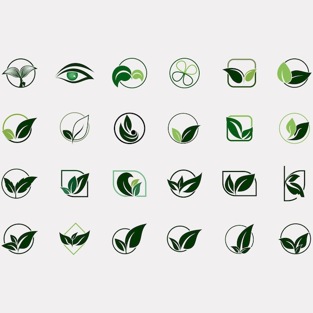 Versatile Green Leaf Nature Symbols for Eco-Friendly Designs | Jiffy ...