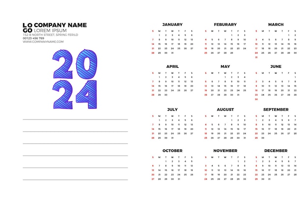 Vibrant Calendar Grid with Bold Year Numerals | Jiffy Designs
