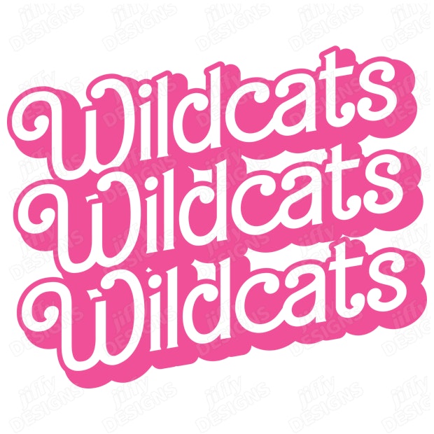 'Wildcats' Retro-Inspired Pink Typography with Bold Layered Effect ...