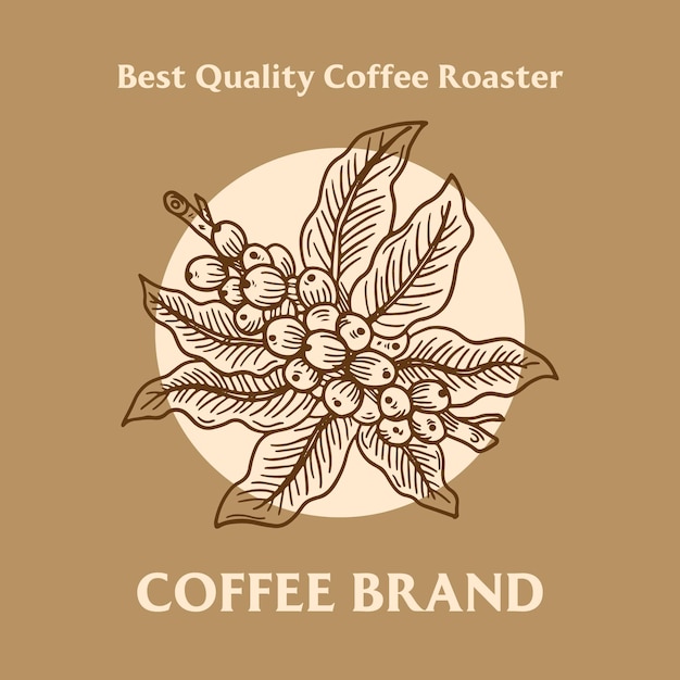 Artful Coffee Roaster Logo with Flourishing Botanical Motif | Jiffy Designs