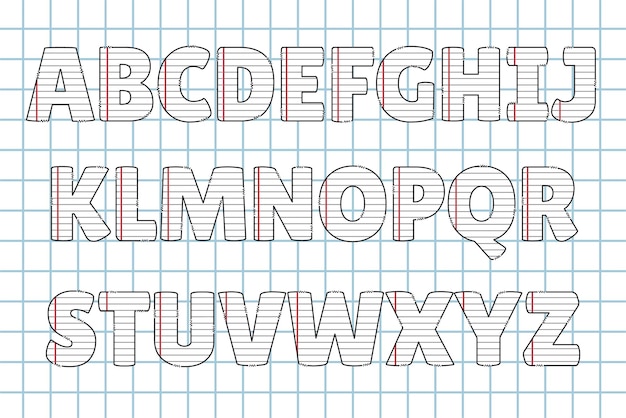Handwritten Alphabet Letters on Graph Paper Background | Jiffy Designs