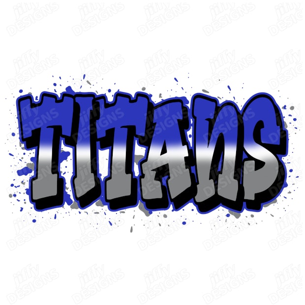 'Titans' Bold Graffiti-Style Text with Blue and Silver Gradient | Jiffy ...