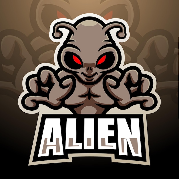Menacing Alien Mascot with Glowing Red Eyes | Jiffy Designs