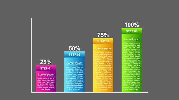 Colorful Progress Bar Infographic with Detailed Steps | Jiffy Designs