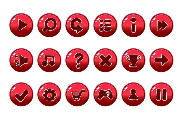 Vibrant Red Media Icons for Digital Applications | Jiffy Designs