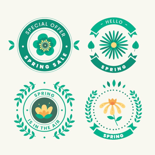 Spring Season Floral Badges and Emblems Collection | Jiffy Designs