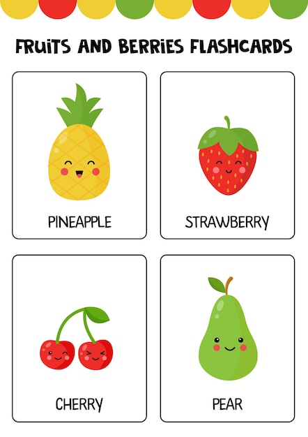 Delightful Collection of Adorable Fruit and Berry Flashcards | Jiffy ...