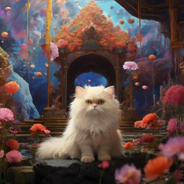 Enchanted Forest Feline: A Whimsical Dreamscape with a Regal Cat ...
