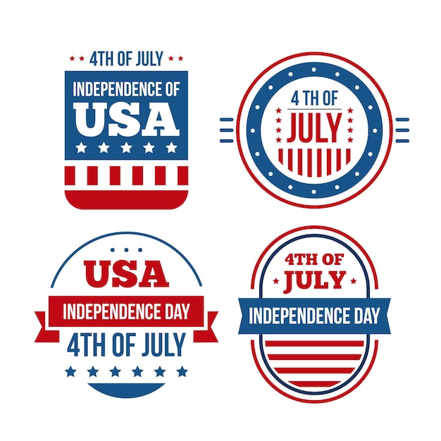 Patriotic 4th of July Collection of Emblems and Badges | Jiffy Designs