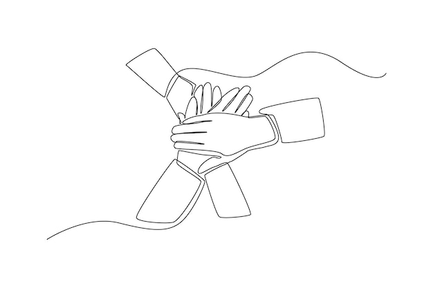 Interlocked Hands in Continuous Line Art Illustration | Jiffy Designs