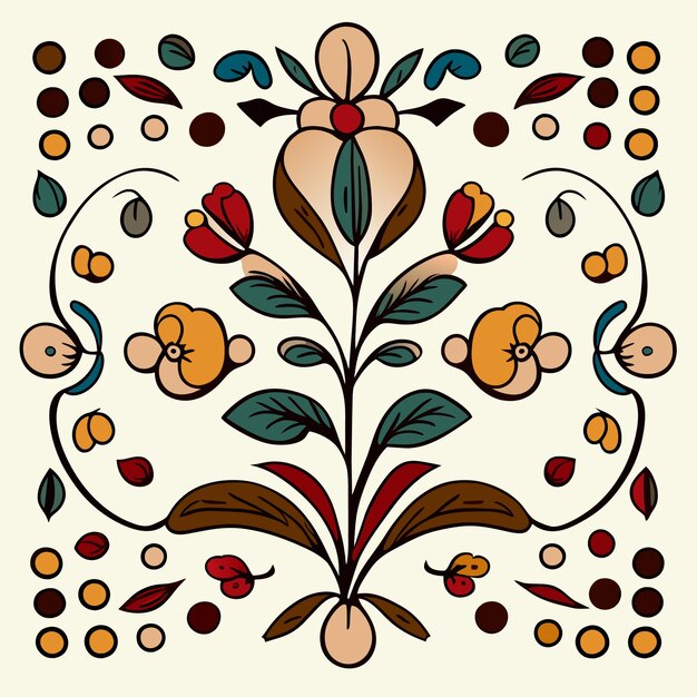 Vibrant Floral Motif with Intricate Patterns and Colors | Jiffy Designs