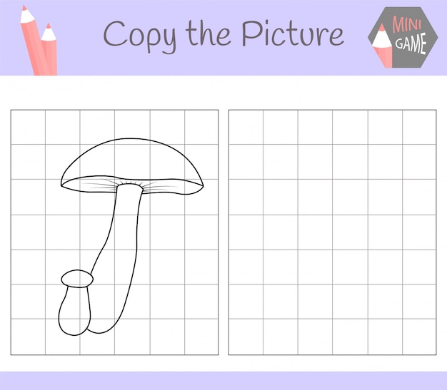 Whimsical Mushroom Illustration on Grid Paper | Jiffy Designs
