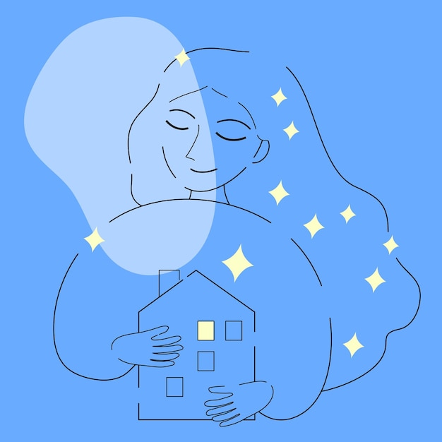 Whimsical Celestial Figure in Starry Embrace | Jiffy Designs