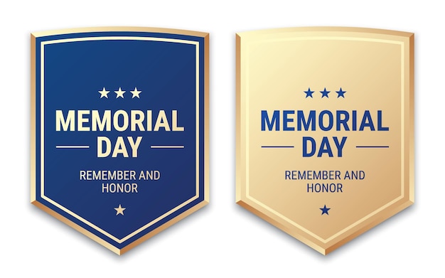 Patriotic Memorial Day Emblem Collection with Remembrance and Honor ...
