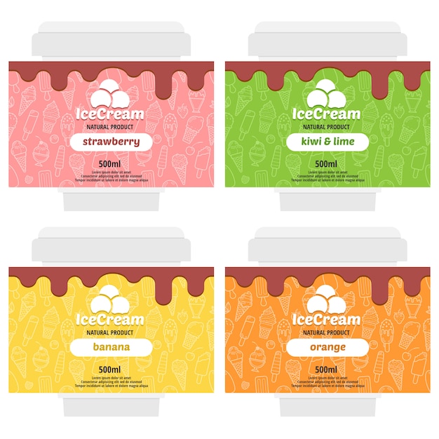 Vibrant Ice Cream Label Collection Showcasing Delectable Flavors ...