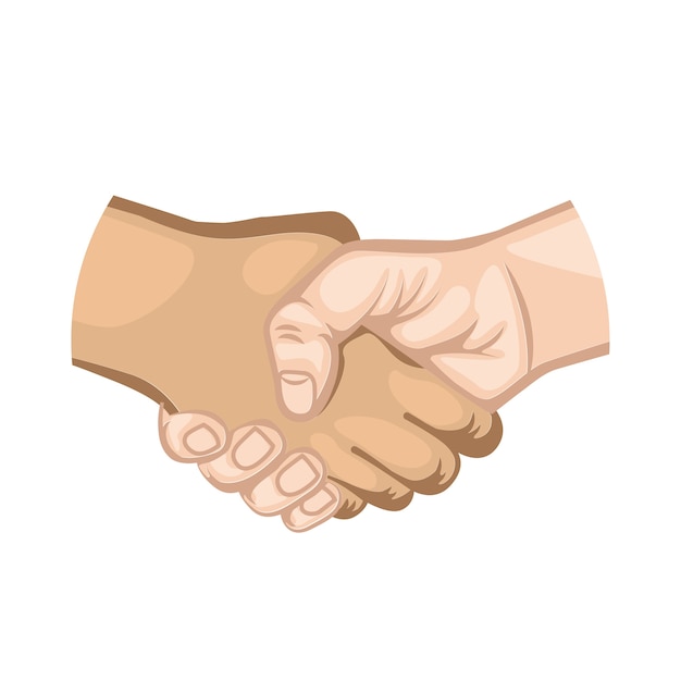 Handshake Illustration: Hands Clasped in Amicable Business Partnership ...