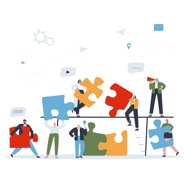 Collaborative Team Assembling Vibrant Puzzle Pieces | Jiffy Designs