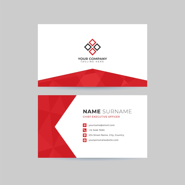 Striking Red Geometric Business Card Design | Jiffy Designs