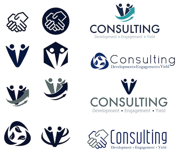 Diverse Consulting Symbols and Logos in Minimalist Style | Jiffy Designs