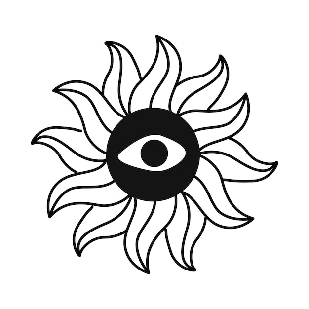 Captivating Celestial Eye Sun Emblem | Jiffy Designs