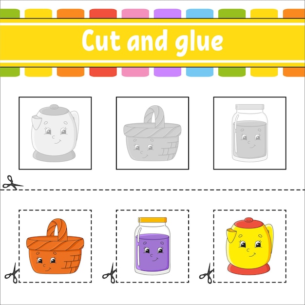 Colorful Cut and Glue Craft Collection with Cute Characters | Jiffy Designs