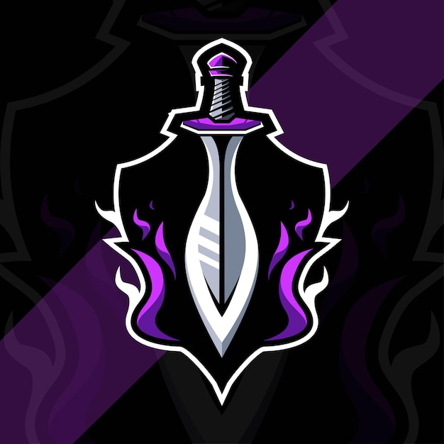 Captivating Dagger Emblem with Ethereal Flames | Jiffy Designs