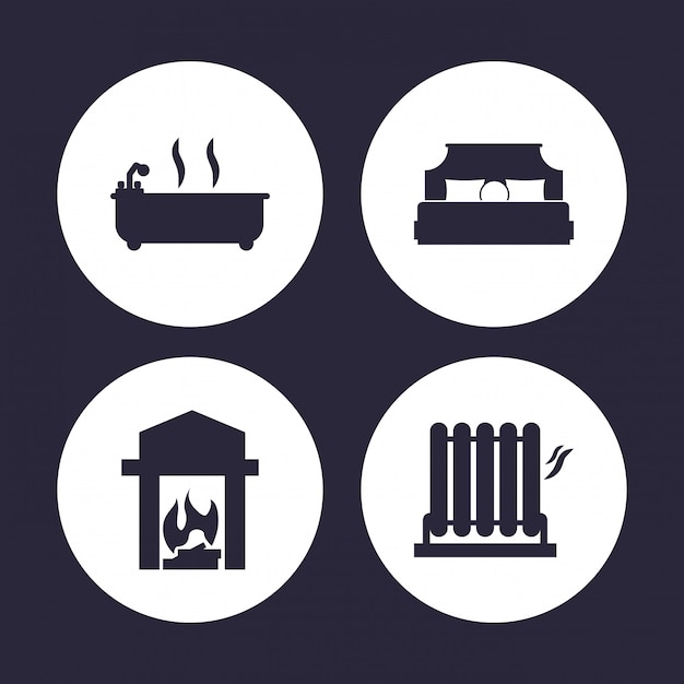 Diverse Collection of Iconic Home Heating and Comfort Symbols | Jiffy ...