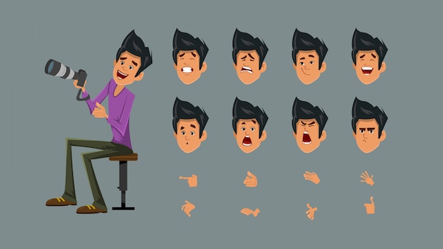 Expressive Cartoon Character with Diverse Facial Expressions | Jiffy ...