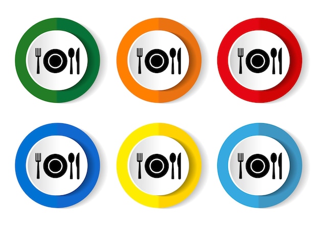 Colorful Dining Symbols: Plates, Forks, and Knives | Jiffy Designs