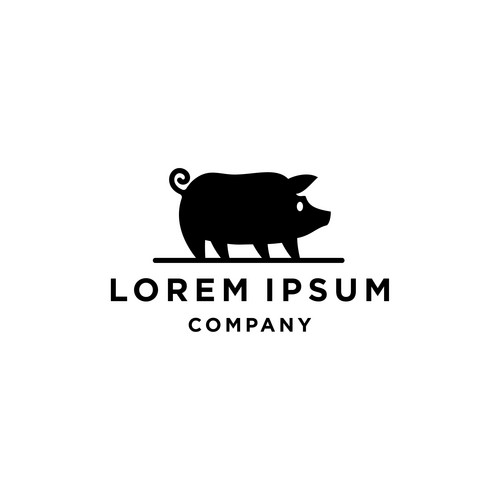 Simple Swine Pig Silhouette Logo Icon Design, Minimal Pork Template ...