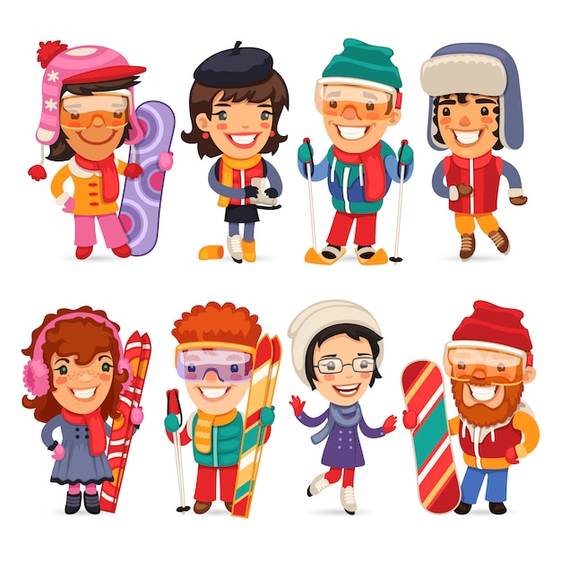 Vibrant Collection of Diverse Winter-Themed Characters | Jiffy Designs