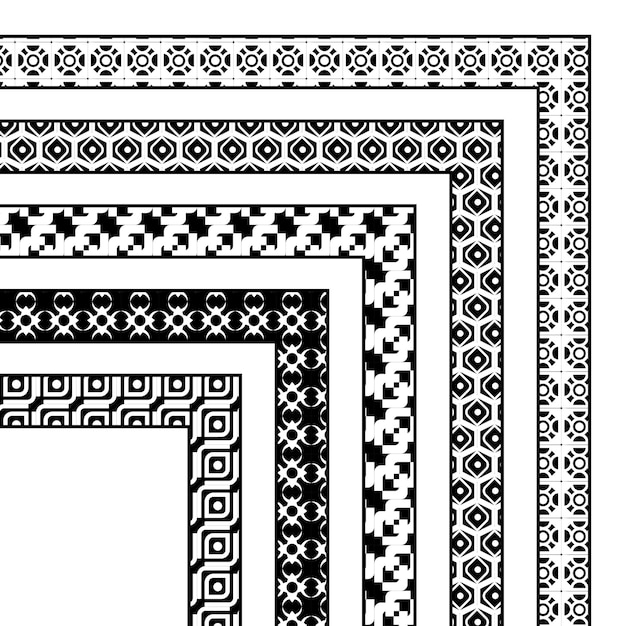 Captivating Collection of Geometric Monochrome Borders and Frames ...