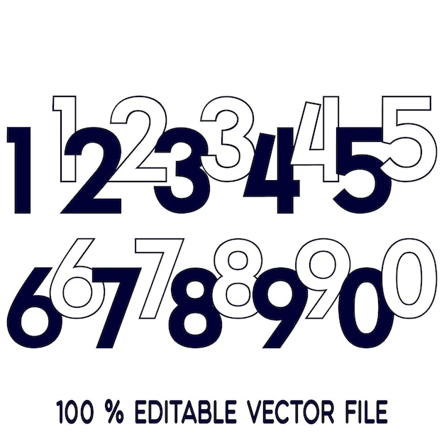 Stylized Numeric Symbols in Minimal Monochrome Design | Jiffy Designs