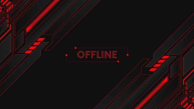 Futuristic Offline Indicator with Glowing Red Geometric Shapes | Jiffy ...