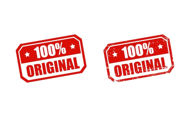 Vibrant Red '100% Original' Stamp Emblems | Jiffy Designs