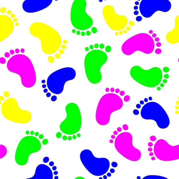 Vibrant Footprint Pattern with Colorful Designs | Jiffy Designs