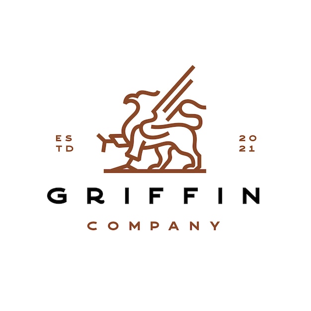 Majestic Griffin Emblem with Vintage Typographic Design | Jiffy Designs