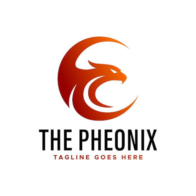 Majestic Fiery Phoenix Emblem with Sleek Minimalist Design | Jiffy Designs