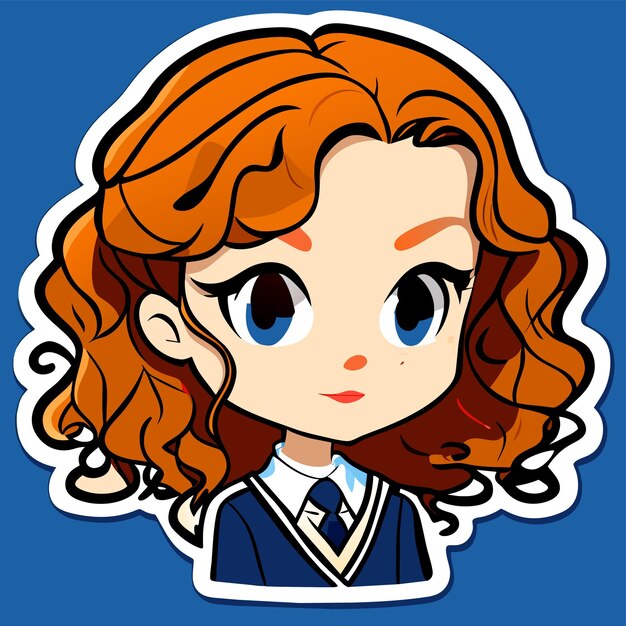 Charming Anime-Style Illustration of a Redheaded Student | Jiffy Designs