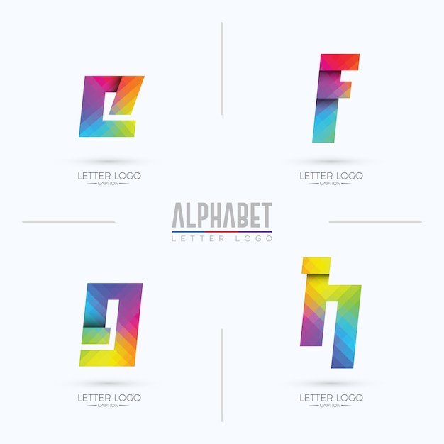 Vibrant Geometric Lettermarks in Gradient Color Palette | Jiffy Designs