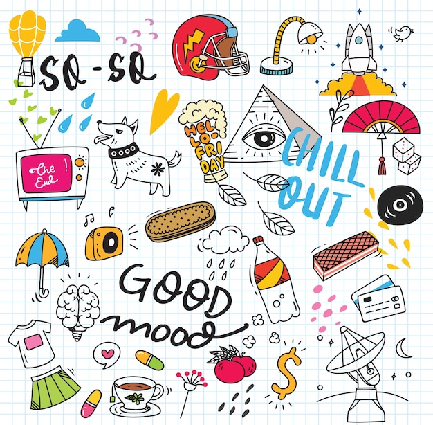 Vibrant Collection of Whimsical Illustrations and Symbols | Jiffy Designs