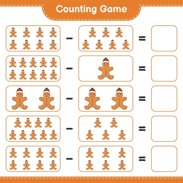 Gingerbread Man Counting Game with Vibrant Collection | Jiffy Designs