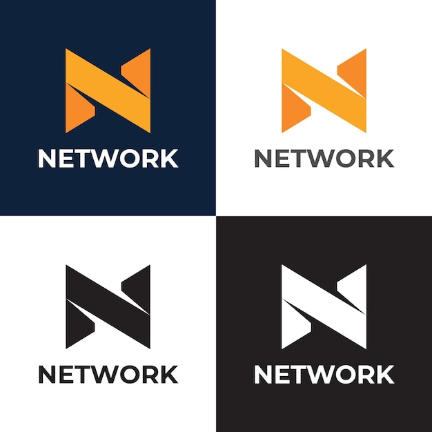 Minimalist Network Logos with Overlapping Letter N Shapes | Jiffy Designs